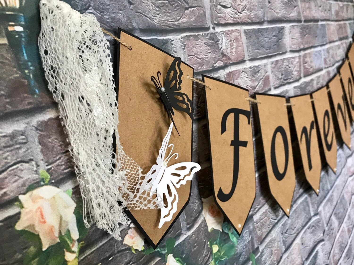 FOREVER Banner Wedding banner-Rustic wedding-Vintage | Etsy