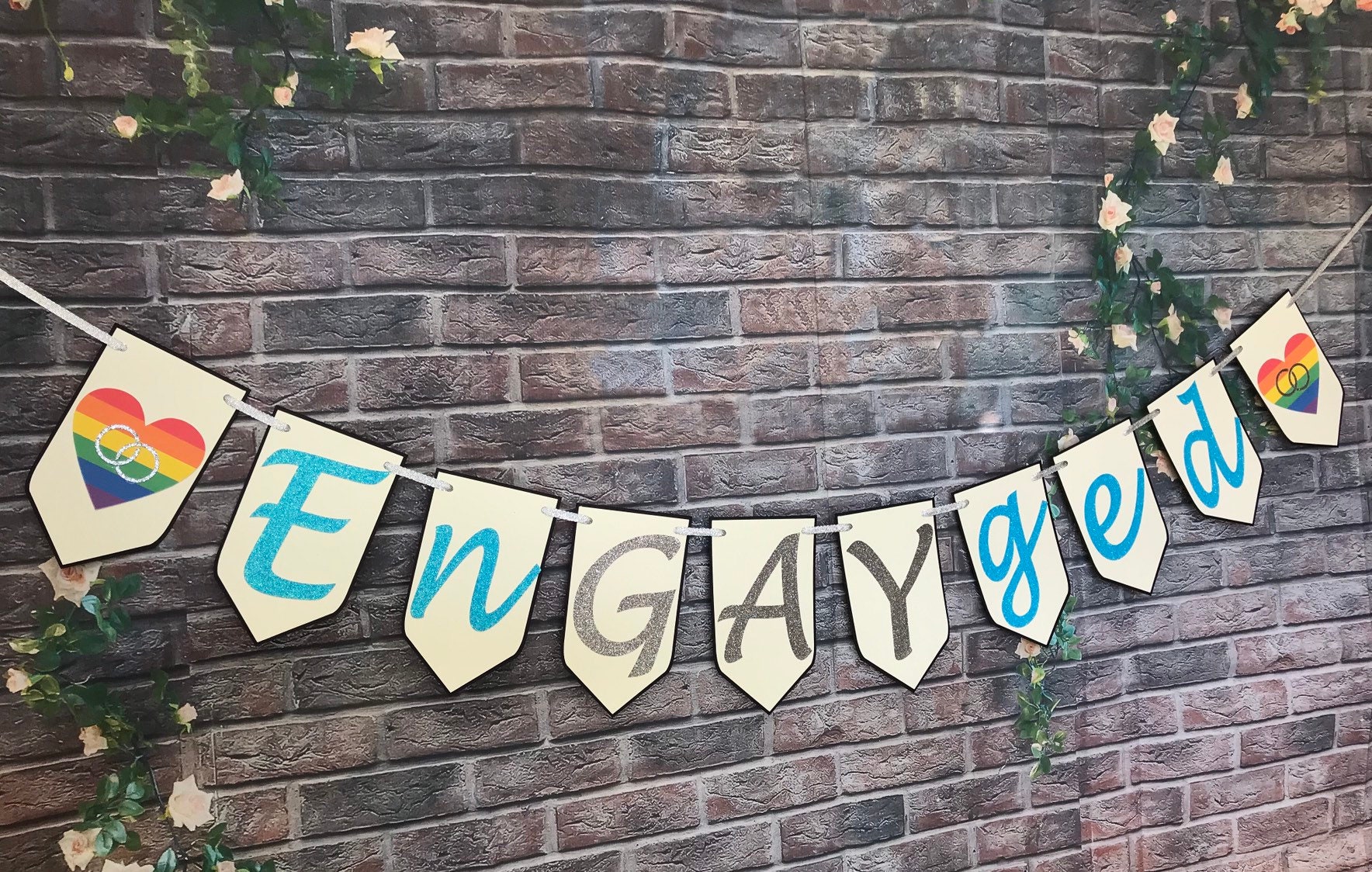 Engaged Banner-engagement Banner-lgtb Decoration-gay Decoration-pride ...