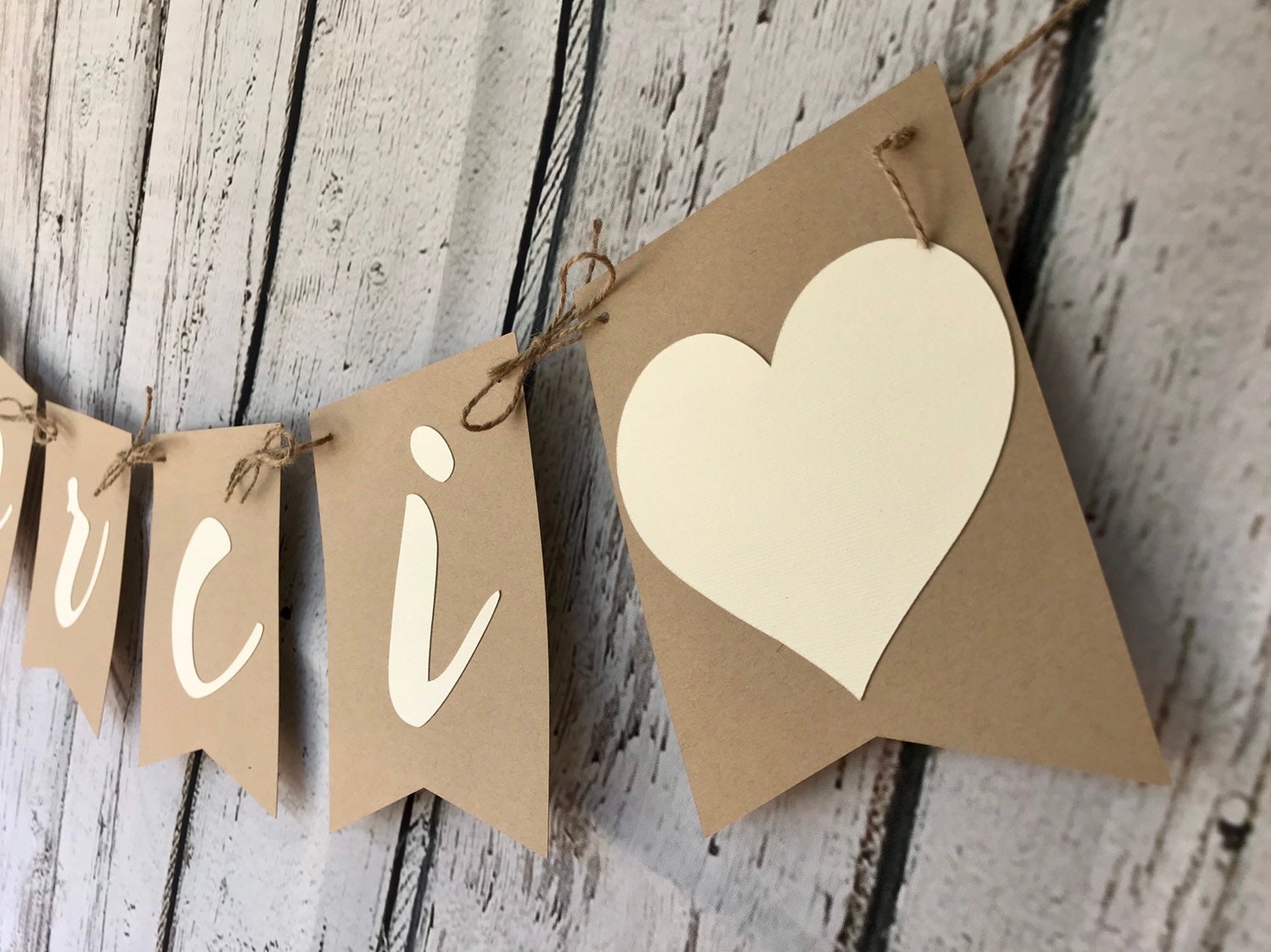 MERCI Wedding Banner-Thank you banner-French | Etsy