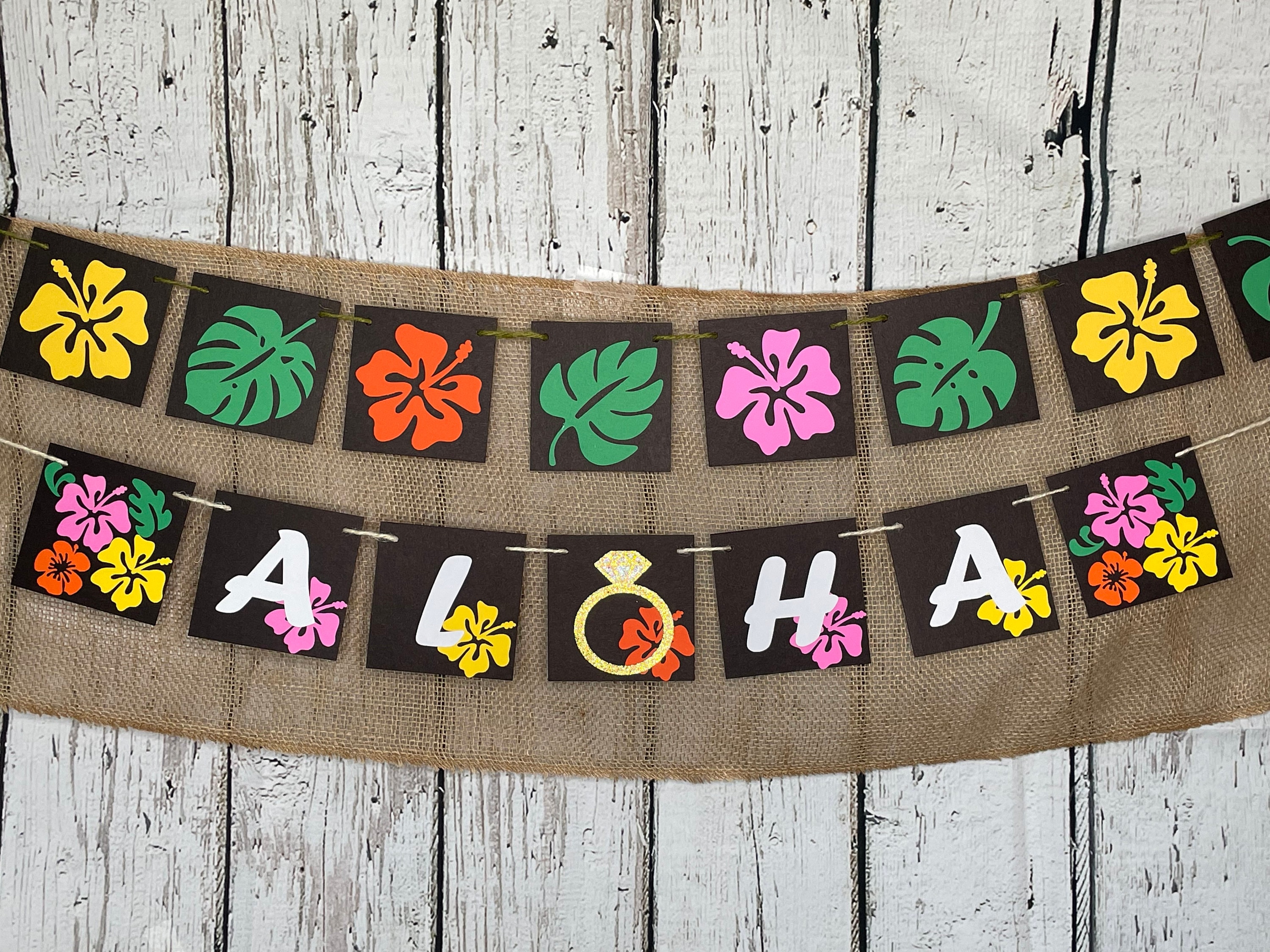 ALOHA Banner-Aloha Black/Ring Gold Garland-Hawaiian Party - Etsy.de