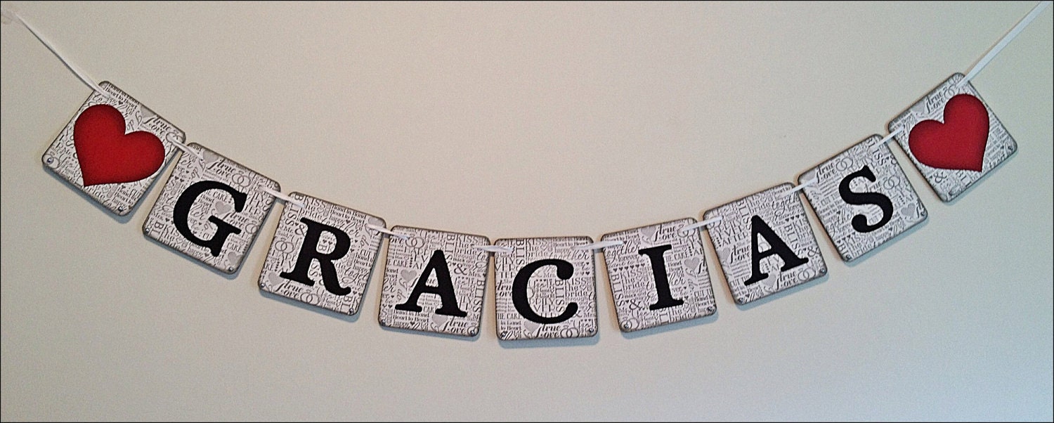 GRACIAS Sign/Banner Wedding Sign Chipboard 5 | Etsy