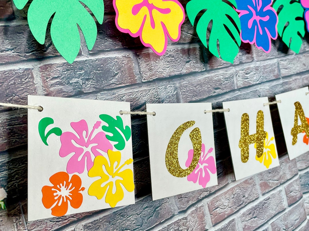 Ohana Banner: Gold Glitter Hawaiian Party Decor - Etsy