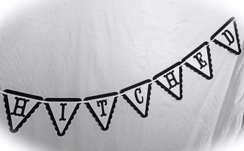 JUST Hitched Wedding Garland Wedding Banner Black and - Etsy
