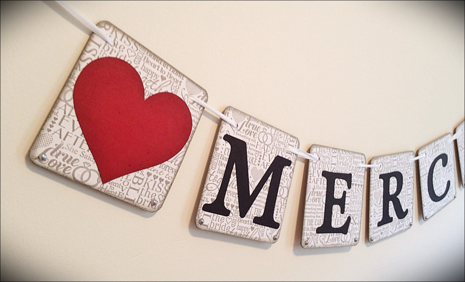 Merci Wedding Garland Sign Banner France Sign Thank You in France Grey ...