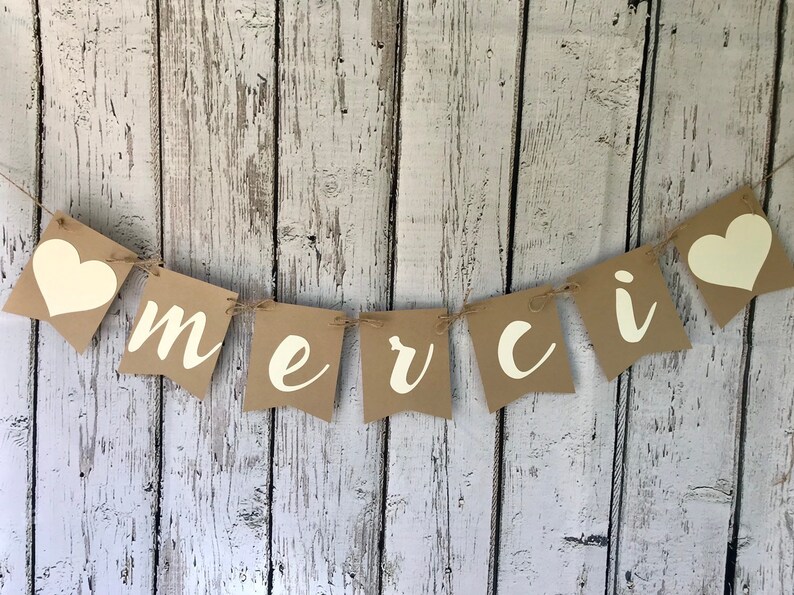 Merci Wedding Banner-thank You Banner-french - Etsy