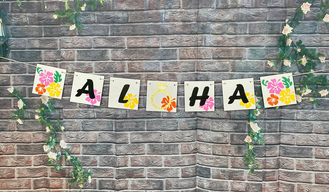 Aloha Banner: Gold Ring Hawaiian Party Decor - Etsy