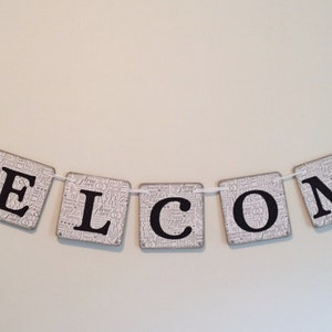 WELCOME " Sign/banner - 5" X 5" in - Gray Banner - Wedding - Graduation ...