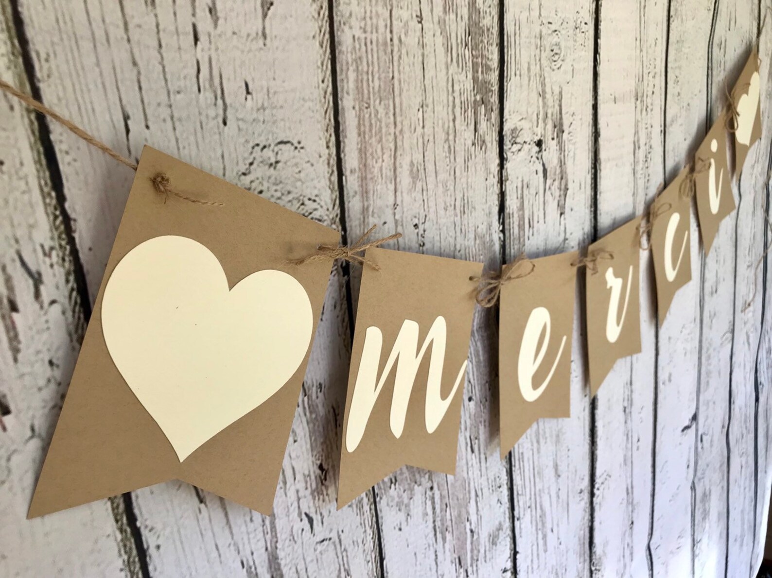 MERCI Wedding Banner-Thank you banner-French | Etsy
