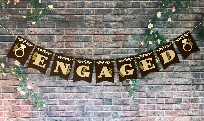 Engaged Banner Engagement Celebration-engaged - Etsy