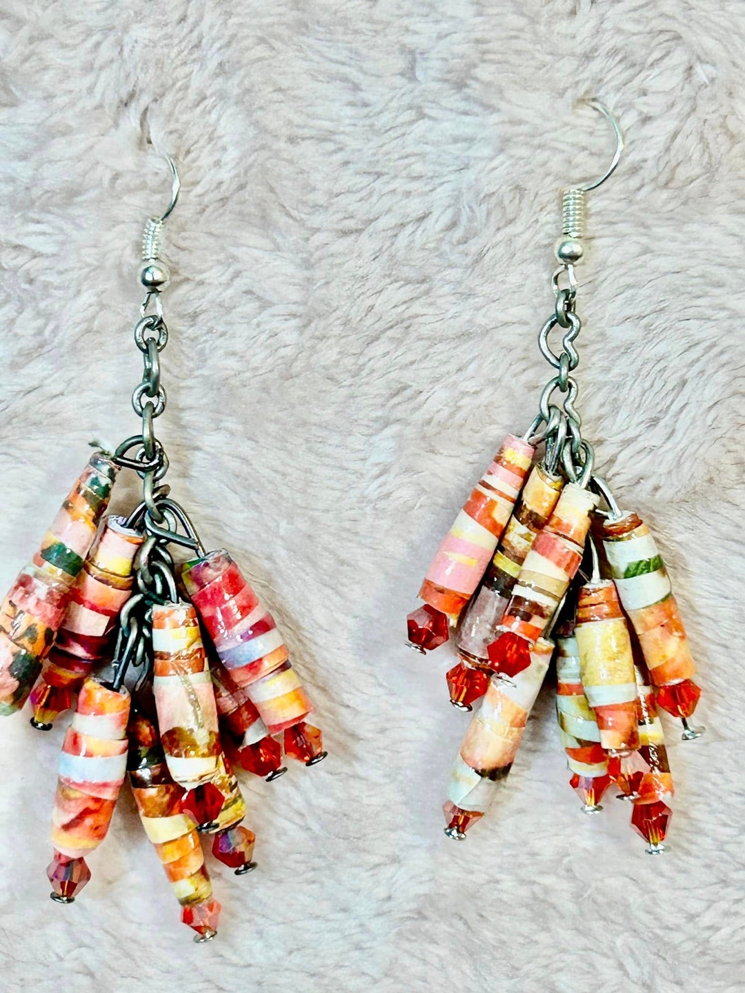 Custom Paper Bead Earrings Design 1 - Etsy