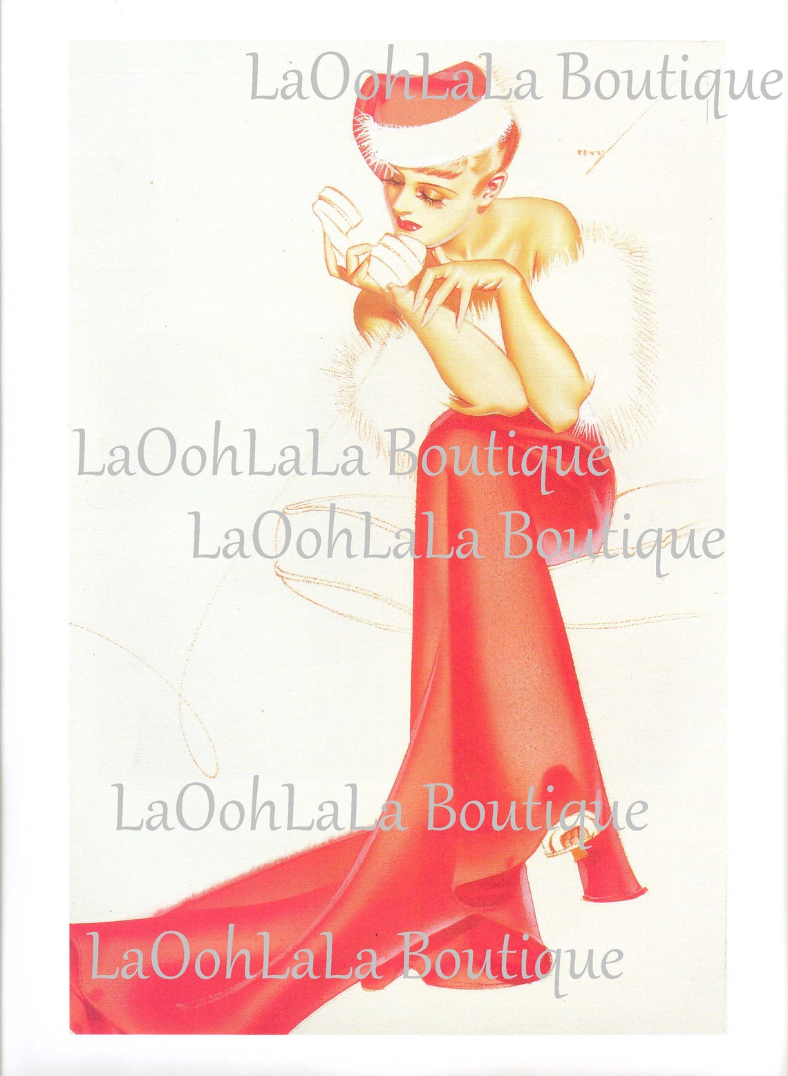 1939 Mrs Claus Glamour Girl Pin Up Digital Printable Etsy