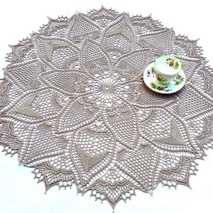 Pamela's GARDEN; English Textured Crochet Doily/tabletopper & Matching ...