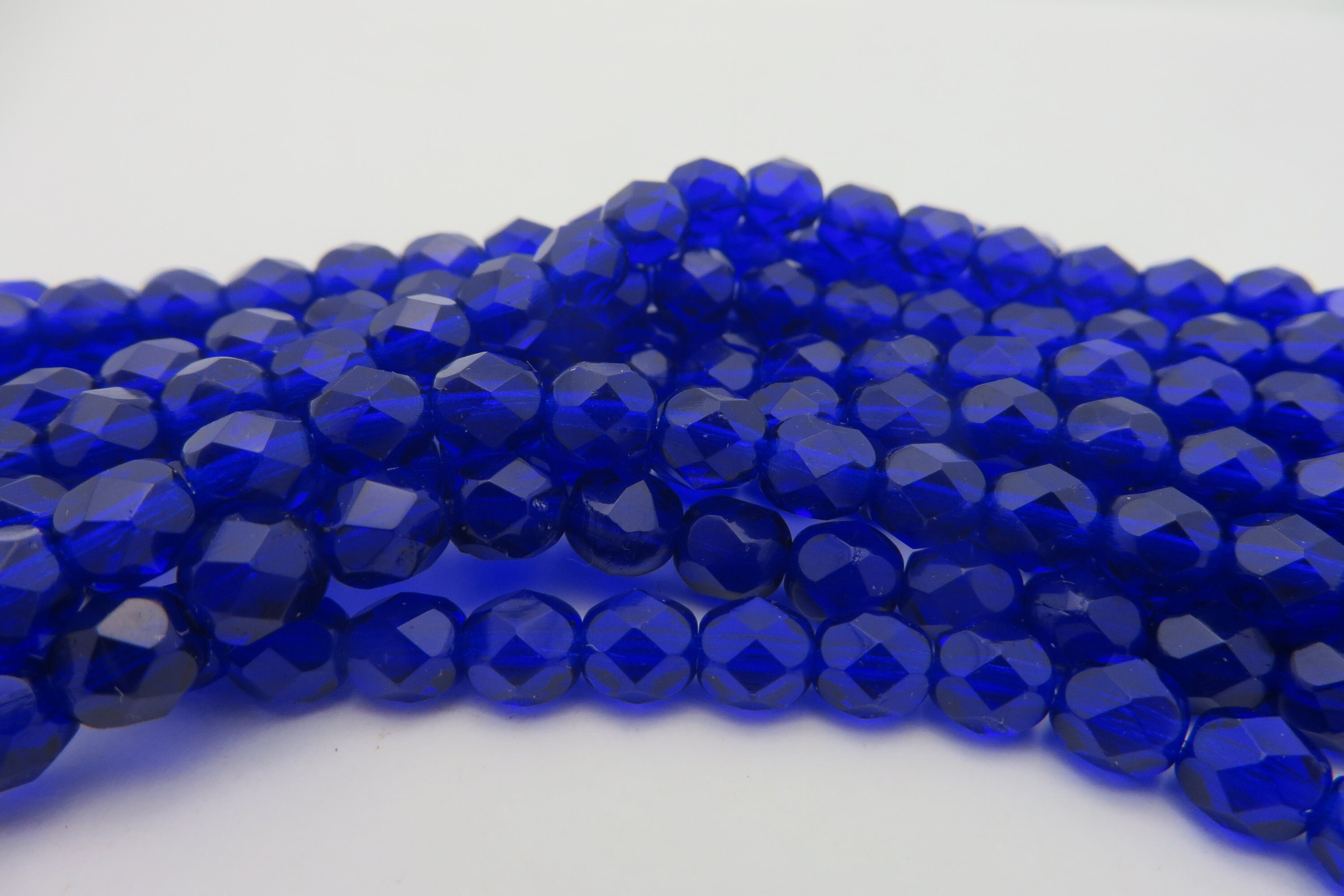 Czech Glass True COBALT Blue Fire Polished Faceted Beads - Etsy.de