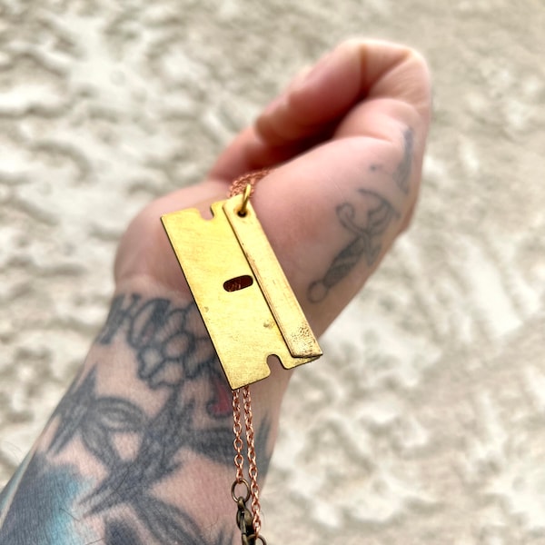 Razor Blade Necklace - Etsy