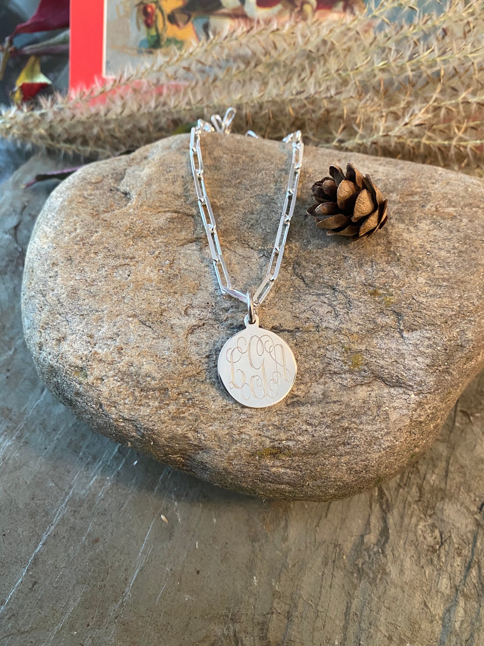 Sterling Silver Paper Clip Necklace or Bracelet With Monogram - Etsy