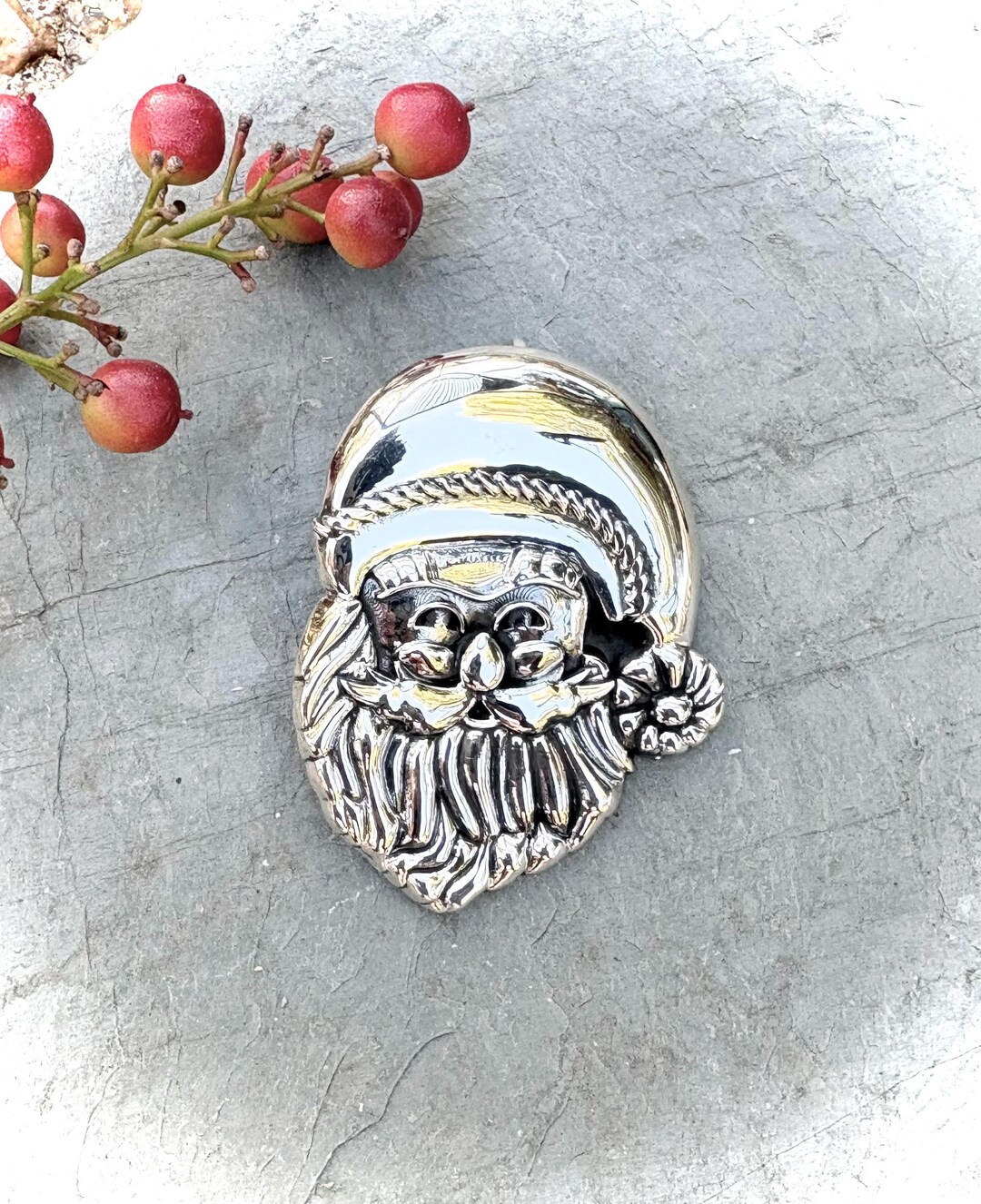 Santa Claus Pendant in Sterling Silver - Etsy