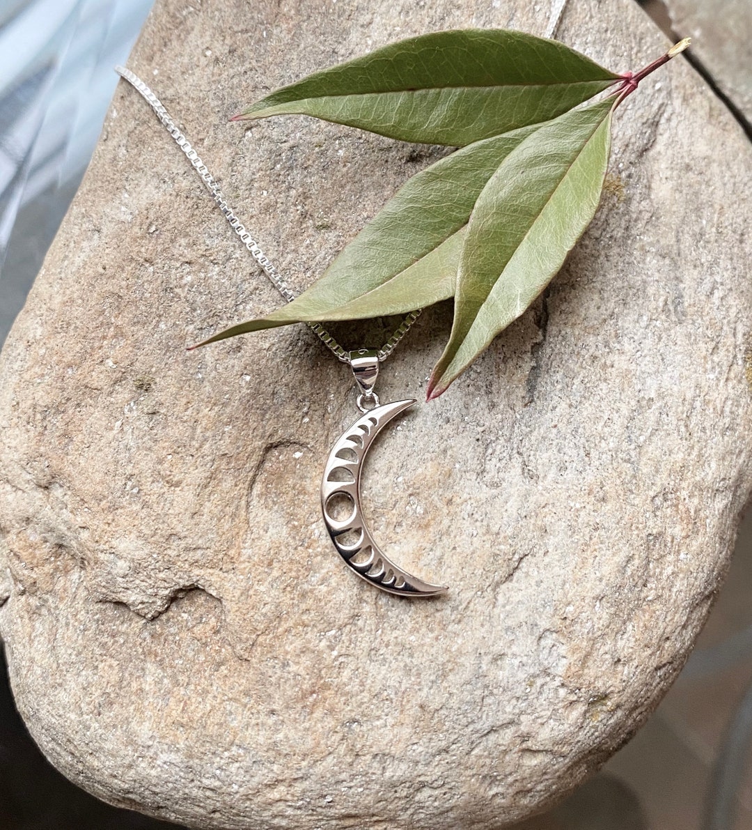 Sterling Silver Moon Phases Necklace or Pendant - Etsy
