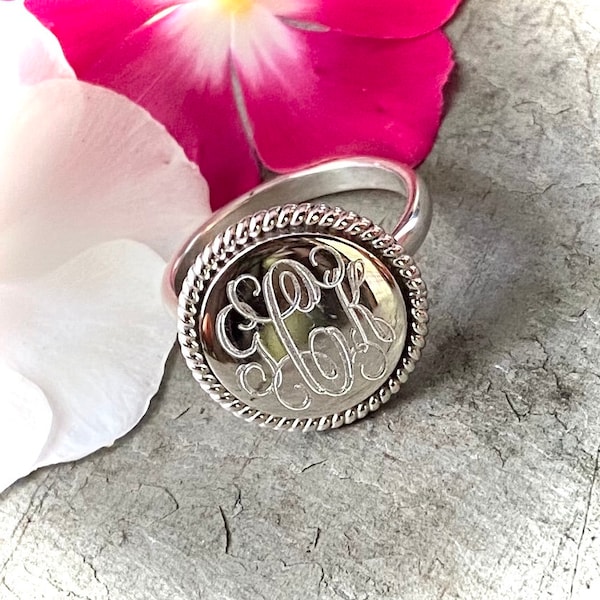 Monogram Ring - Etsy