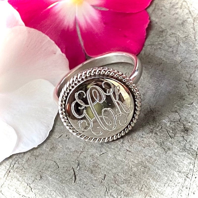Monogram Ring - Etsy