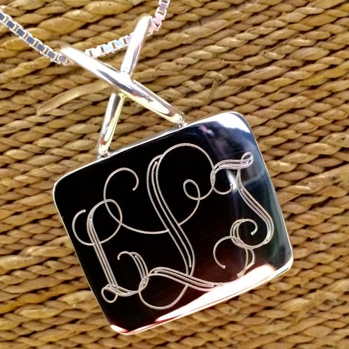 Dainty Rectangle Link Necklace // Sterling Silver Chain | Etsy