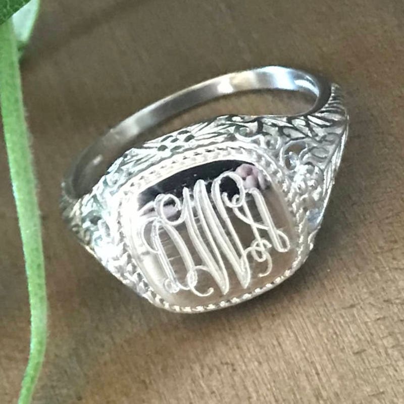 Monogram Ring - Etsy