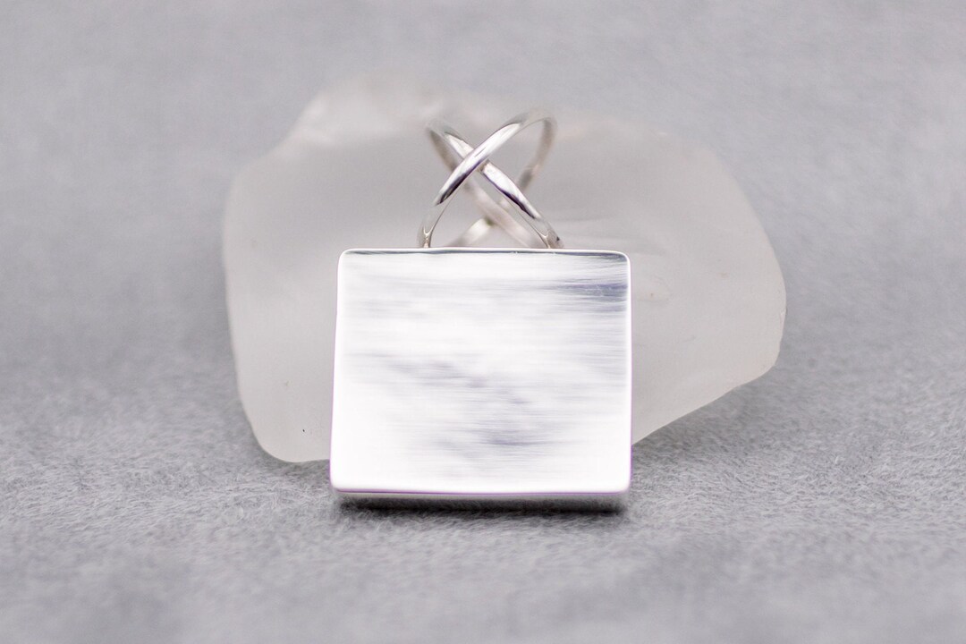 Sterling Silver Monogrammed Necklace -rectangle Shaped - Etsy