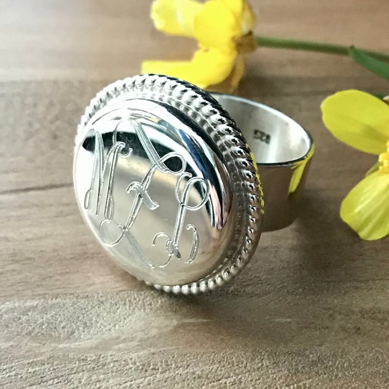 Monogram Ring - Etsy