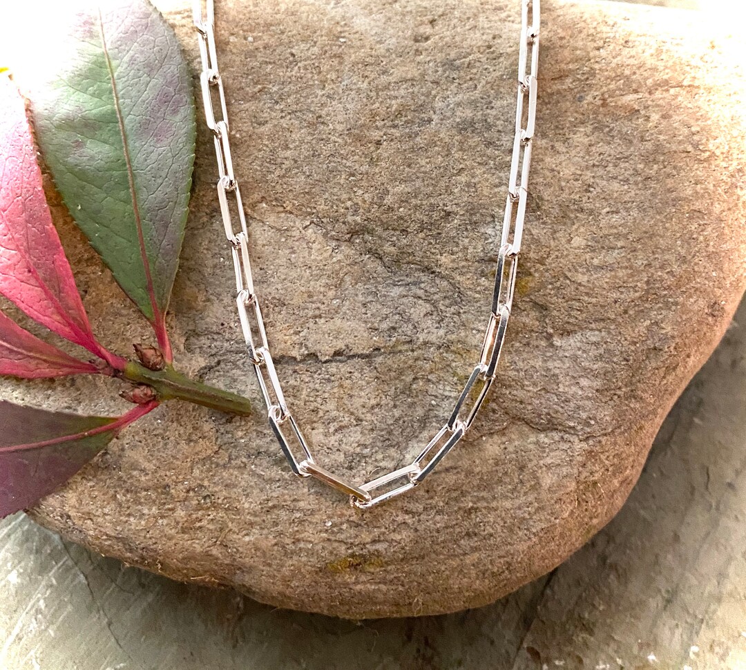 Sterling Silver Paperclip Chain - Etsy