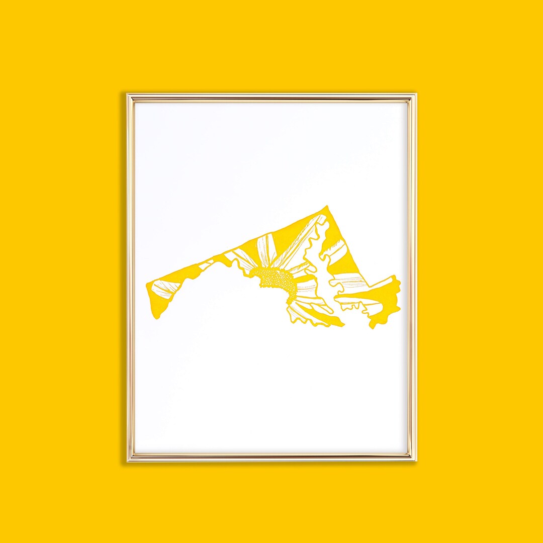 Maryland Black-eyed Susan State Flower Letterpress Art Print - Etsy