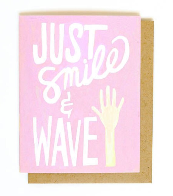 Just Smile & Wave Greeting Card - Etsy