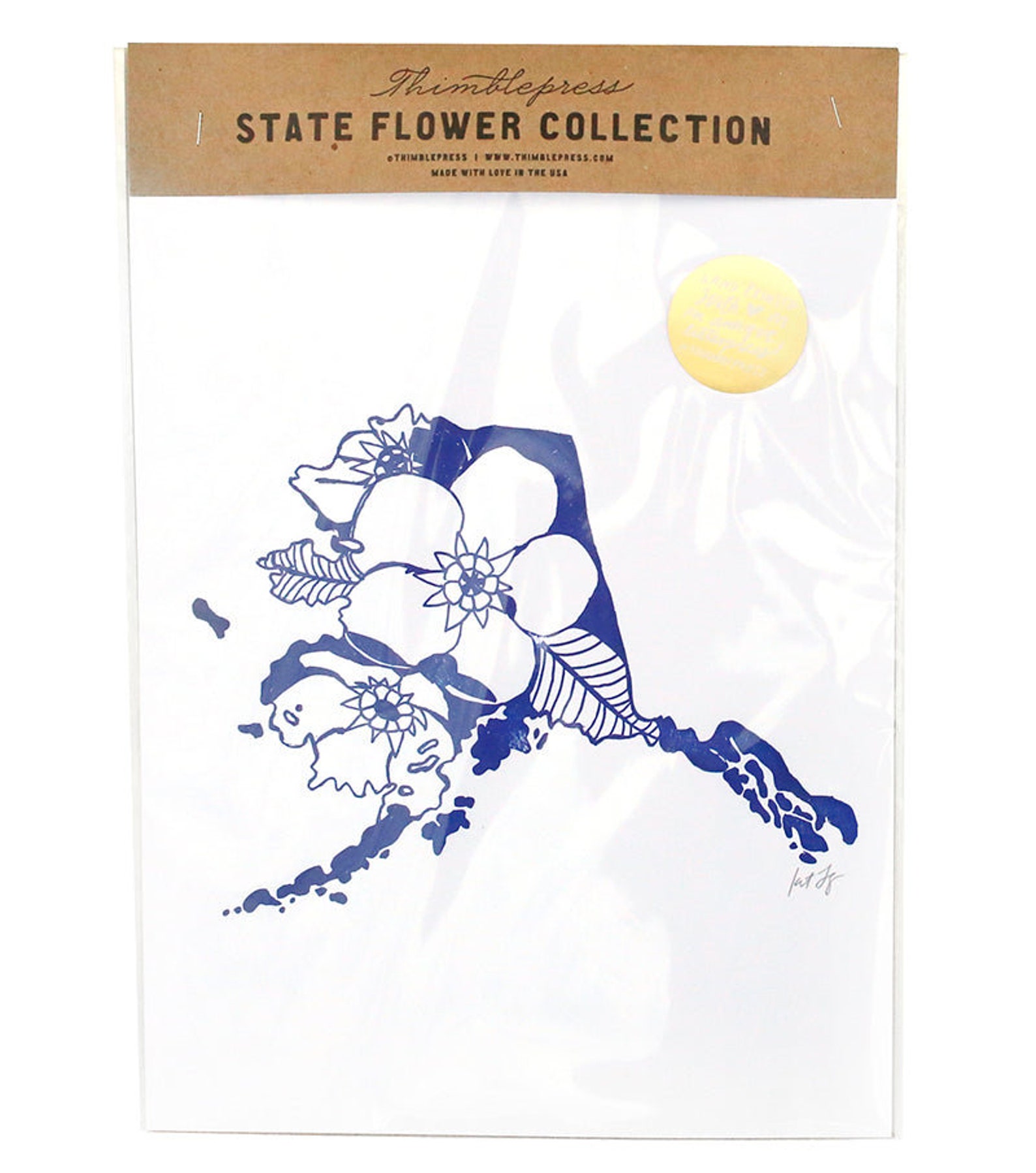 Alaska Forget Me Not Letterpress Art Print - Etsy