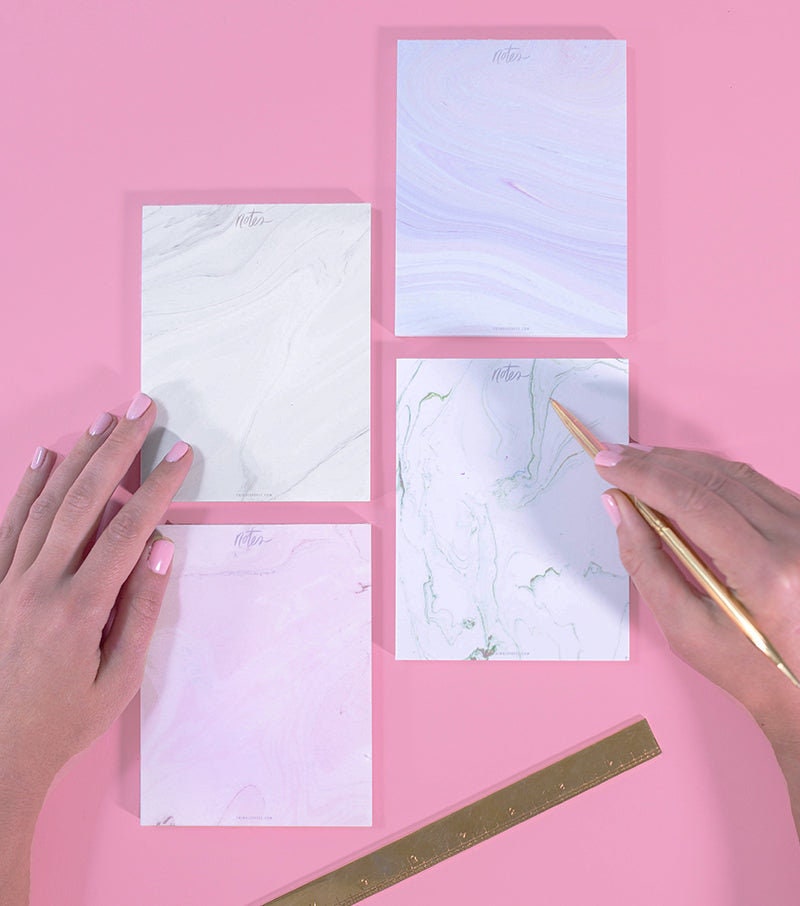 Pink Marbled Notepad - Etsy
