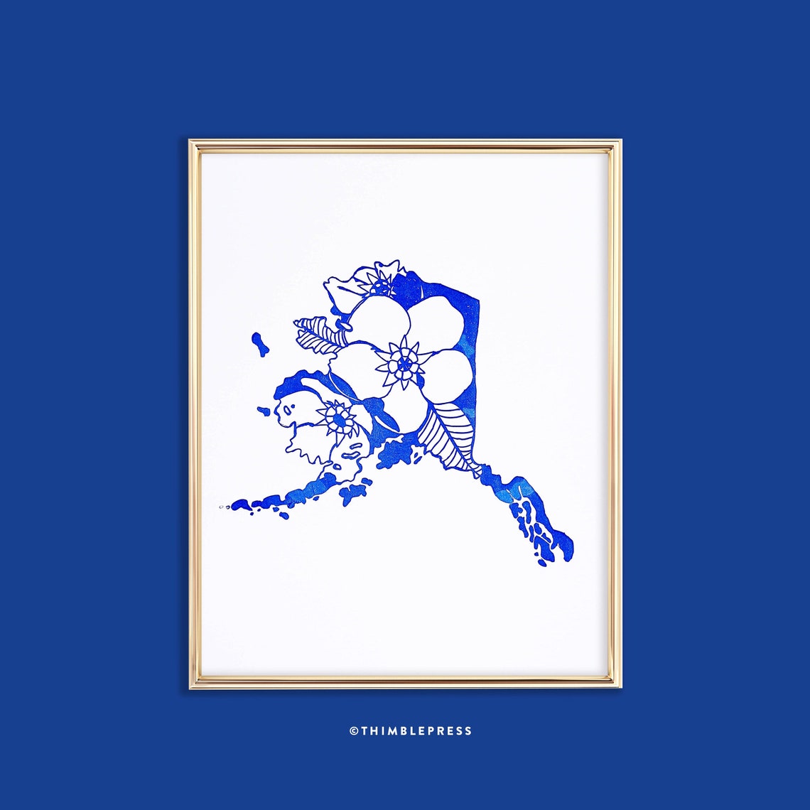 Alaska Forget Me Not Letterpress Art Print - Etsy