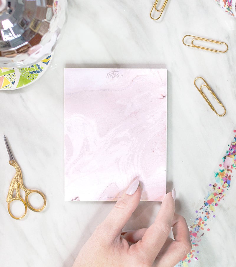 Pink Marbled Notepad - Etsy