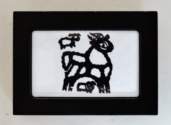 Black Sheep Tiny Framed Hanji Paper Cutting | Etsy