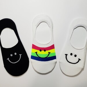 Summer Cute Smiley Face Socks/ Colorful Smiley Face Fake Socks /hide ...