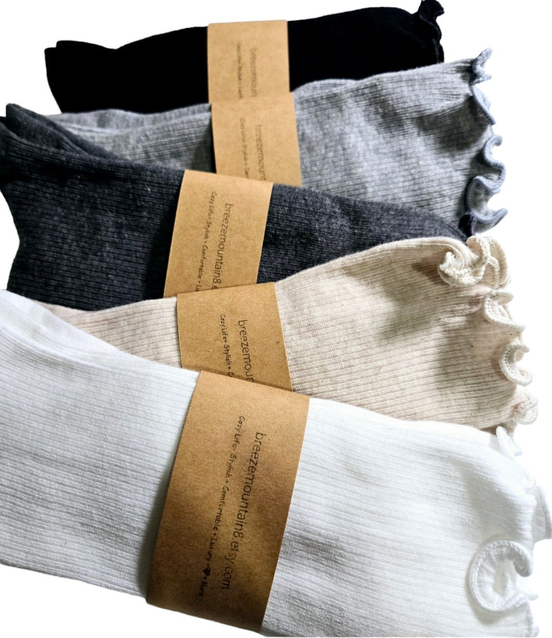 CUTE Ruffle Cotton Socks/ Long Frilly Cotton Socks/ Cute Warm Socks ...