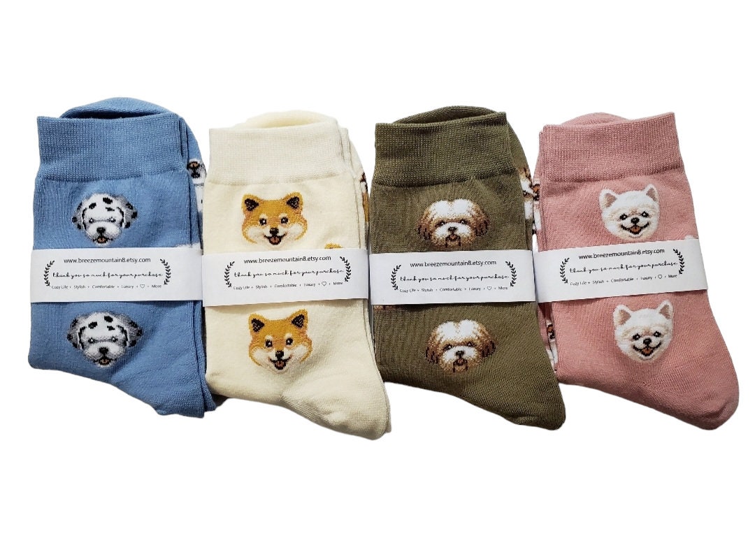 Puppy Face Socks | Dog Face Lightweight Socks | Sneaker Socks | Cute ...