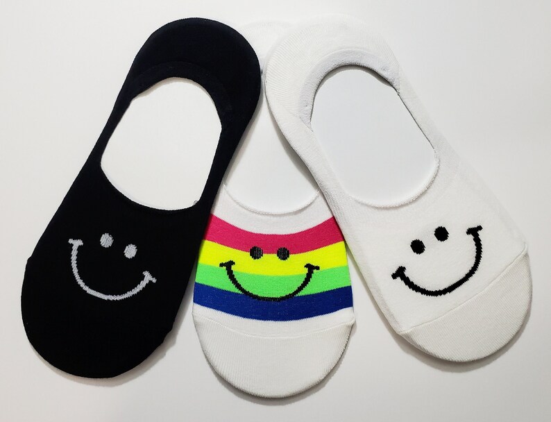 Summer Cute Smiley Face Socks/ Colorful Smiley Face Fake Socks - Etsy