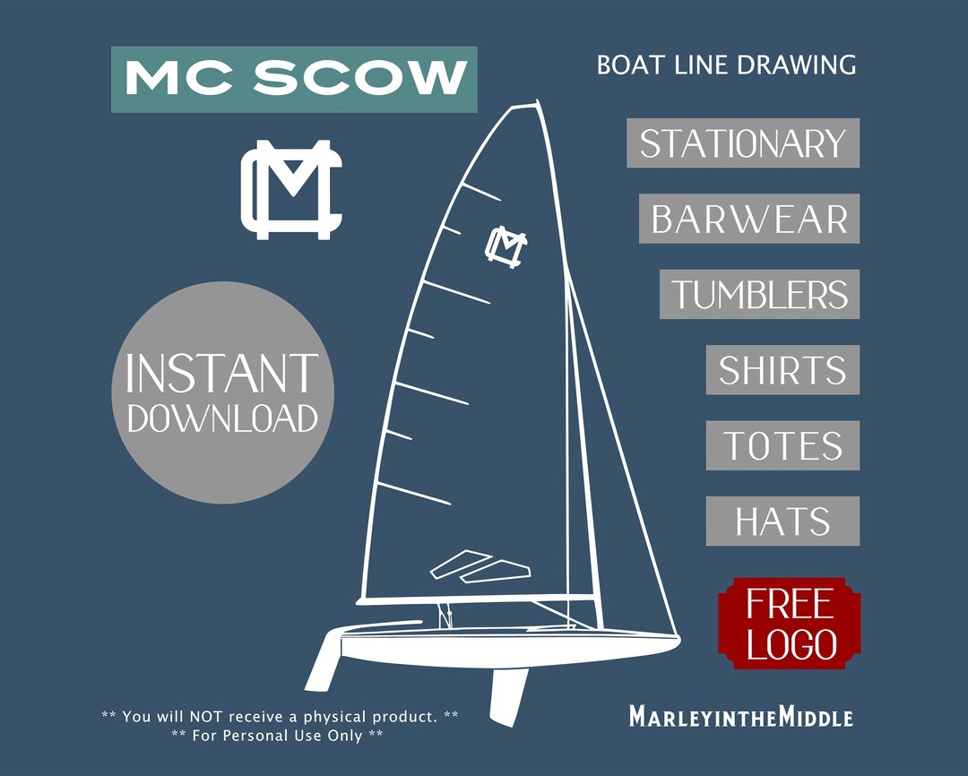 Melges MC Scow Sailboat Performance Raceboat Artwork Digital Download ...
