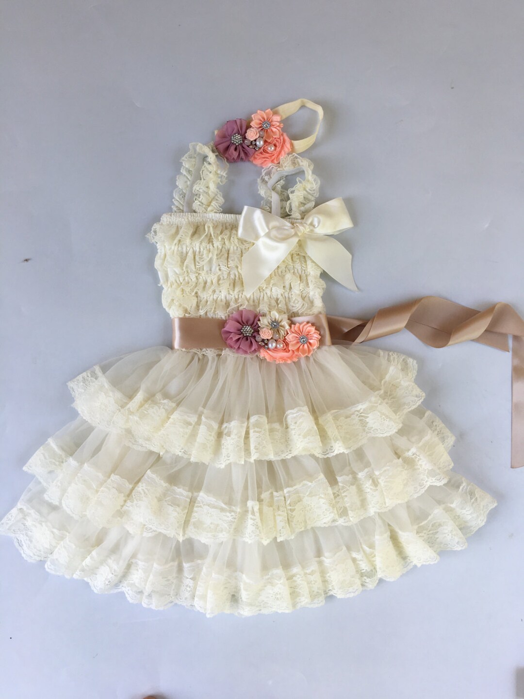 45%off SALE Extra Full Flower Girl Lace Dress, Baby Doll Bridesmaid ...