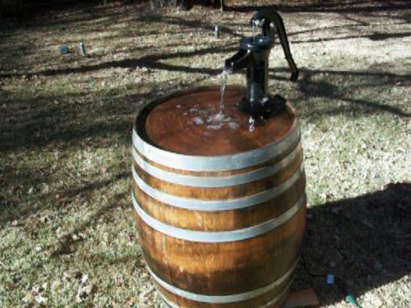 Wine Barrel Birdbath - Etsy