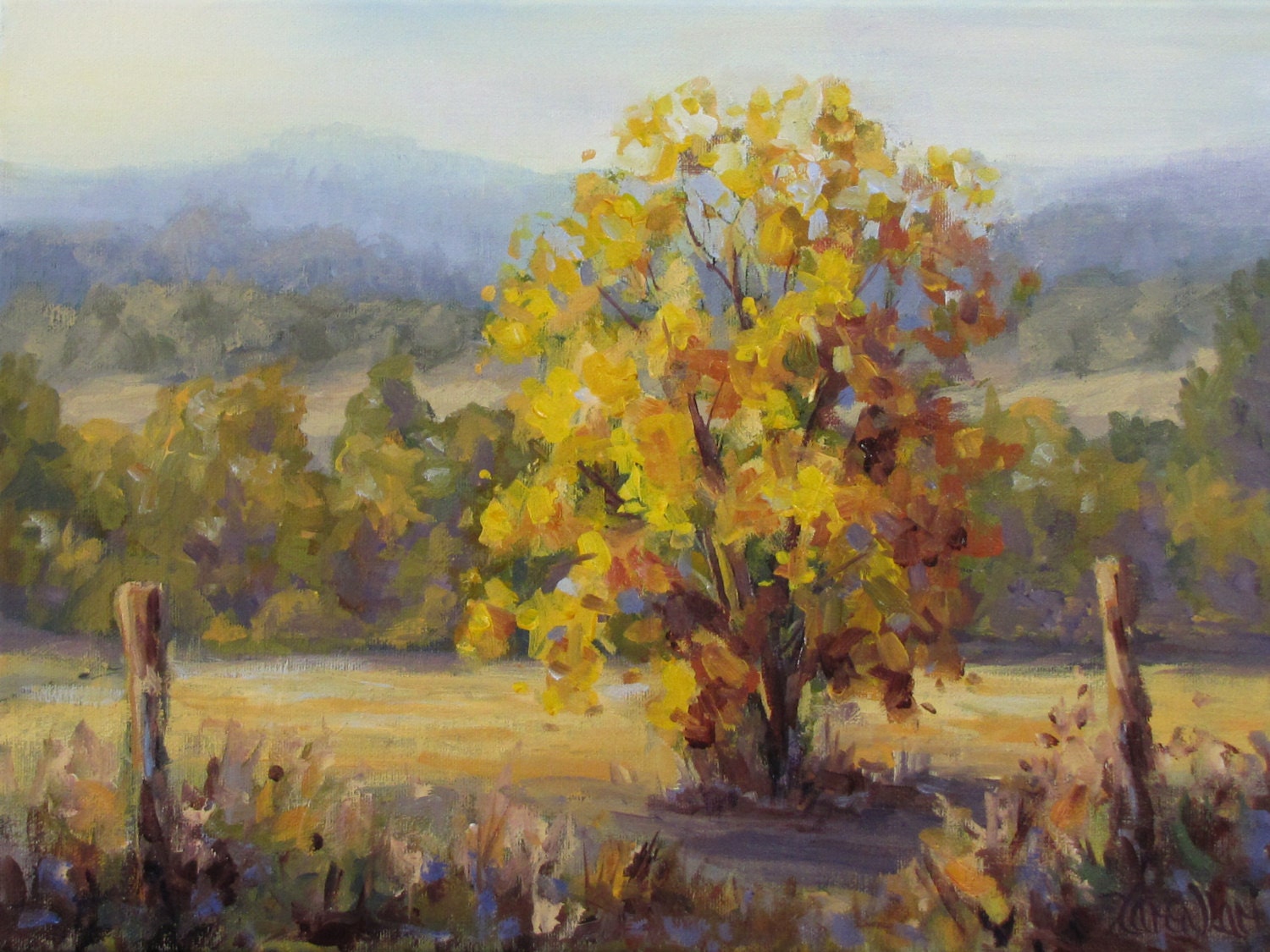 Shades of Autumn Fall Paintings Country Landscape Tree | Etsy