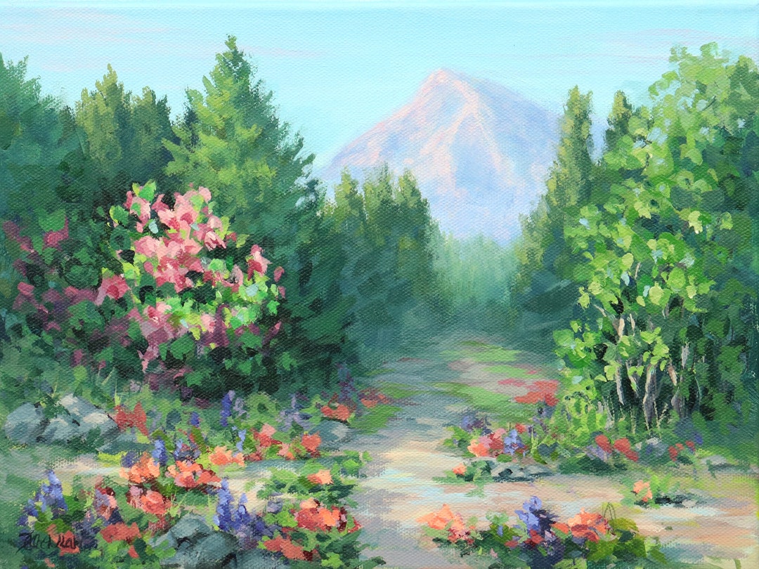 Mountain View - Spring Mount Hood Painting - Etsy