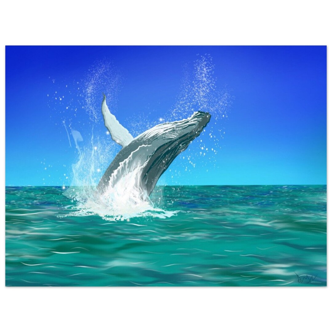 Humpback Whale Breaching premium Matte Paper Poster - Etsy