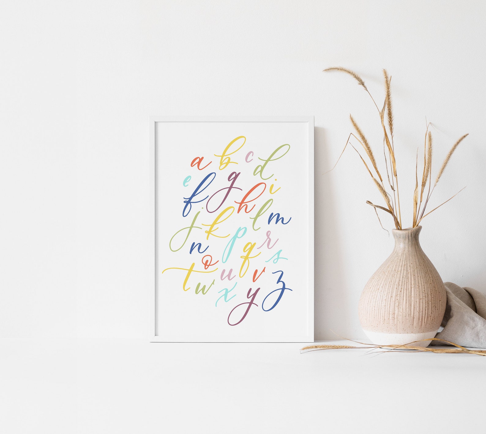 Alphabet Colorful Print, Calligraphy Print, Calligraphy Wall Art ...