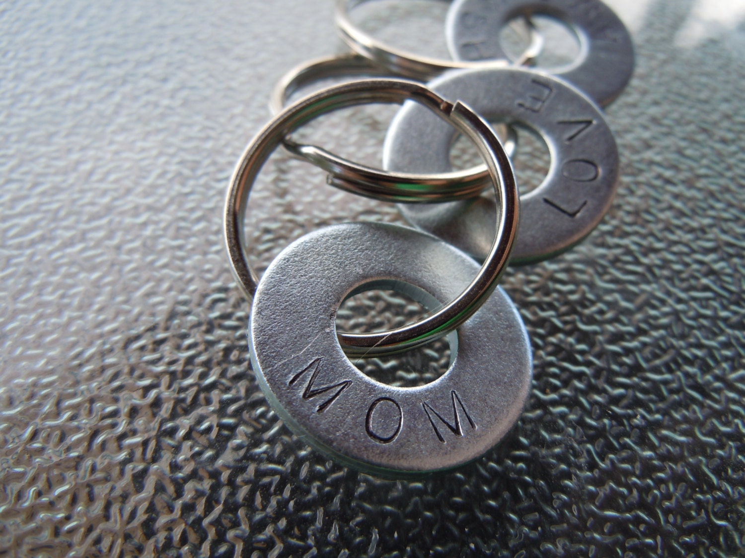 FREE SHIPPING Personalized Hand Stamped Washer Keychain - Etsy
