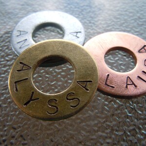 FREE SHIPPING Personalized Hand Stamped Washer Keychain - Etsy