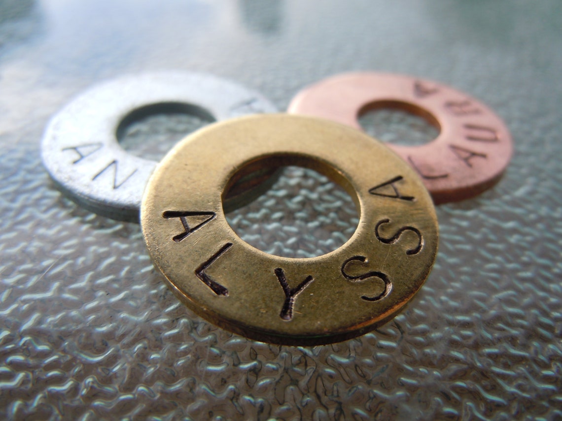FREE SHIPPING Personalized Hand Stamped Washer - Etsy