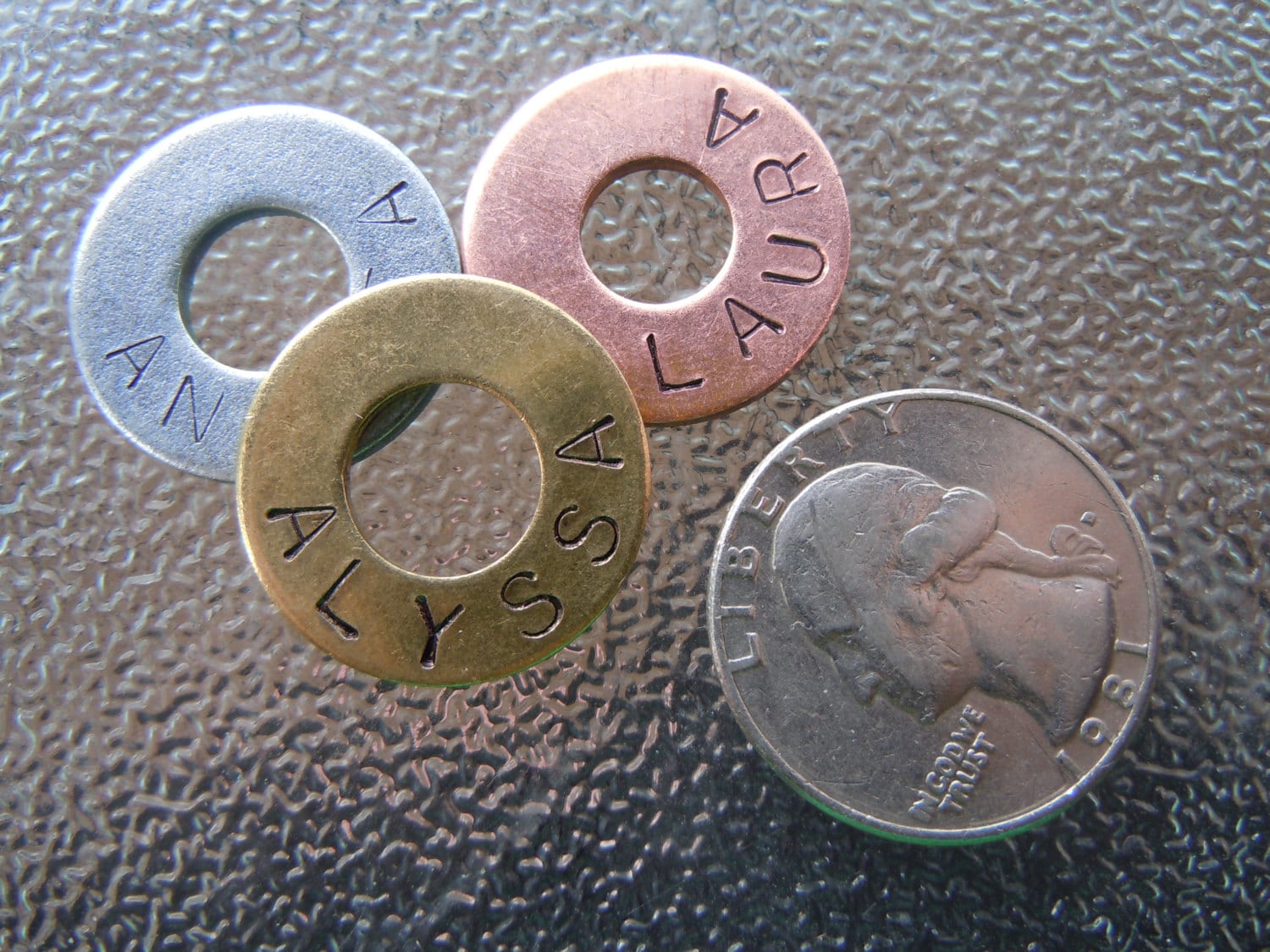 FREE SHIPPING Personalized Hand Stamped Washer - Etsy